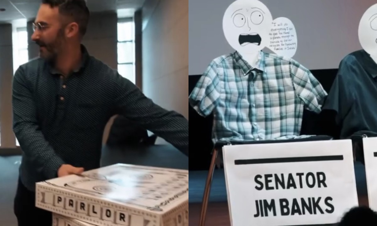 Jim Banks Skips Town Hall, Mocks Constituents With Donut Stunt Video
