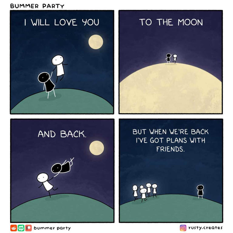 35 Hilarious Comics Taking Twists And Hard Left Turns From Bummer Party