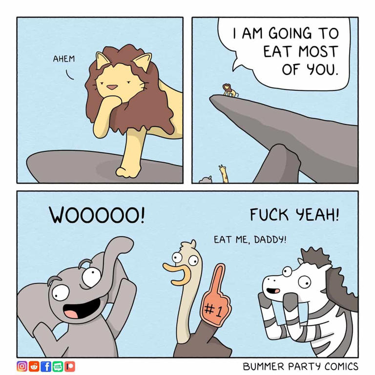 35 Hilarious Comics Taking Twists And Hard Left Turns From Bummer Party