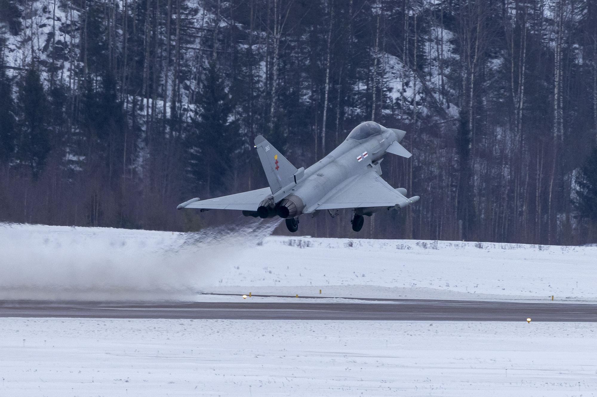 Typhoon jets from RAF Coningsby in chilly Finland for icy testing exercise