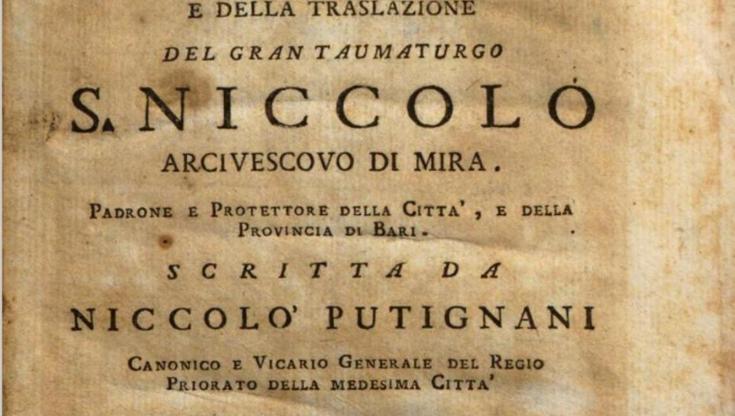 Niccolò Putignani, 230 anni fa moriva lo studioso di San Nicola a cui Bari dedicò una via di Murat