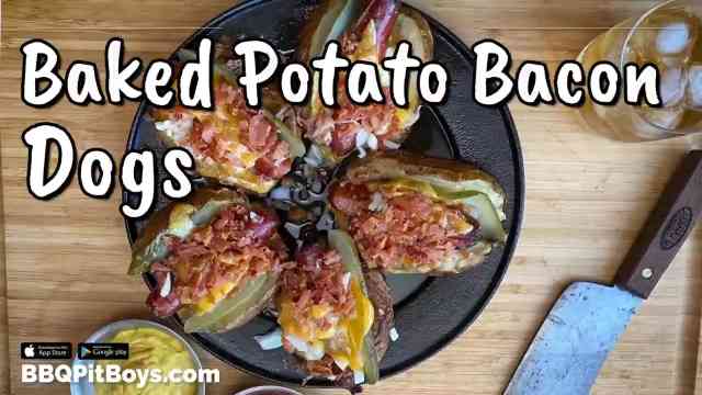 Delicious Baked Potato Bacon-Wrapped Dogs!