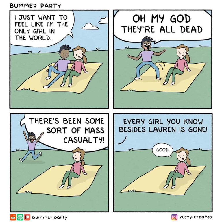 35 Hilarious Comics Taking Twists And Hard Left Turns From Bummer Party