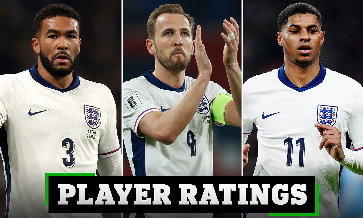 England 3-0 Latvia - PLAYER RATINGS: Who illuminated a drab game? Which ...