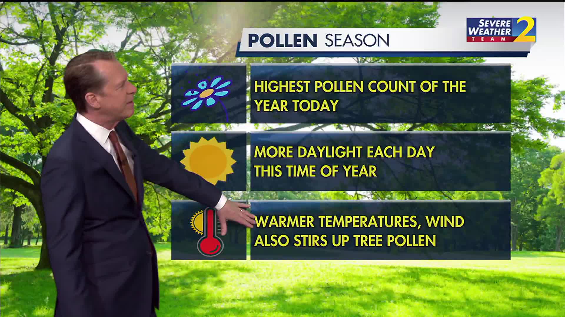 Extreme pollen count reaches a new high for 2025