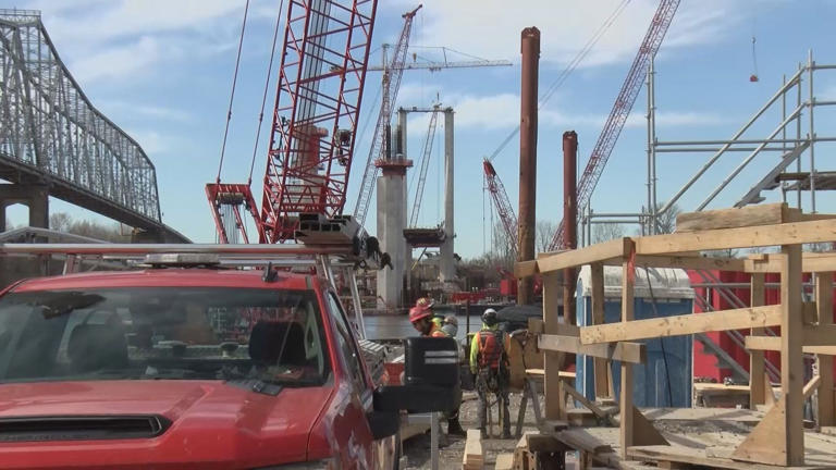 Chester Bridge under inspection as construction continues