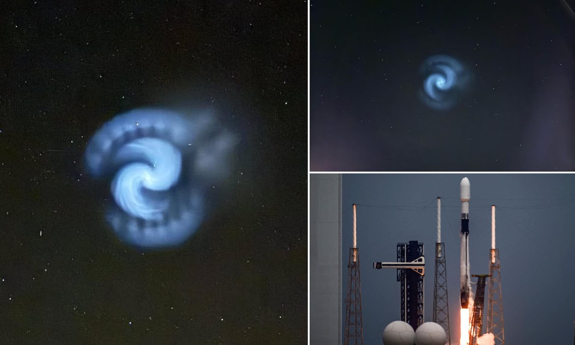 Mystery as huge spinning spiral spotted in the skies above Britain