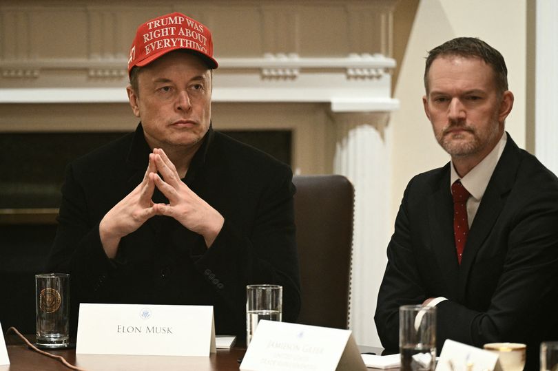 Elon Musk wears ridiculous MAGA hat to cabinet meeting and name card ...