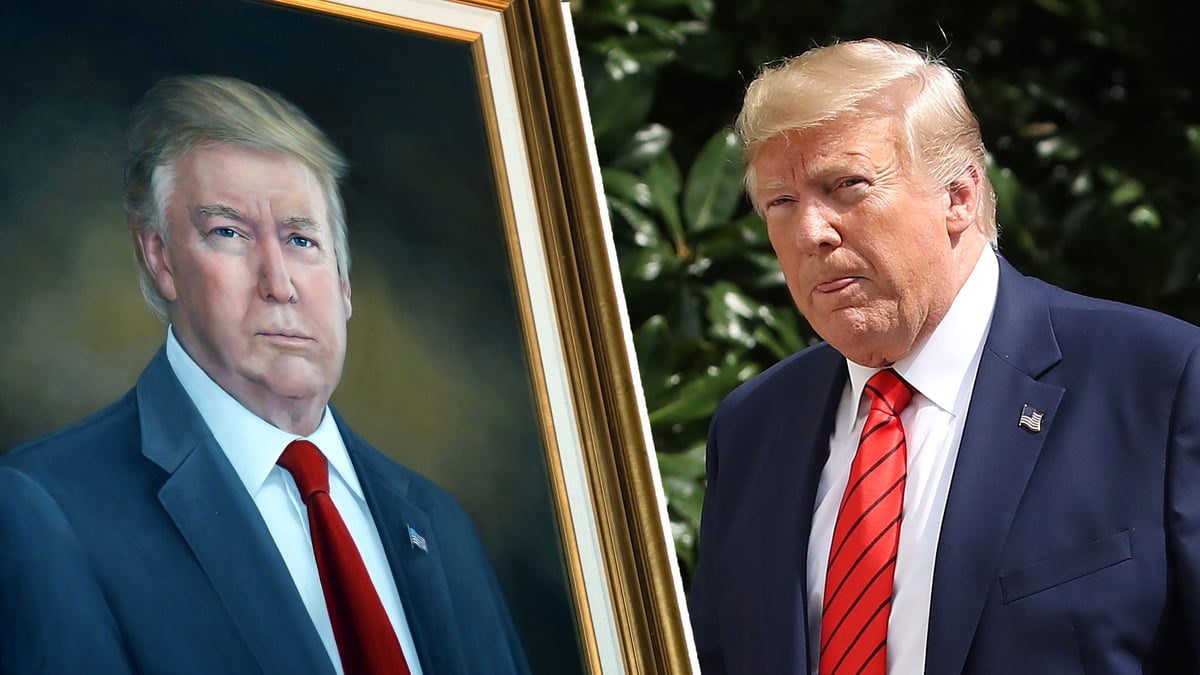 Donald Trump demands removal of 'purposefully distorted' portrait