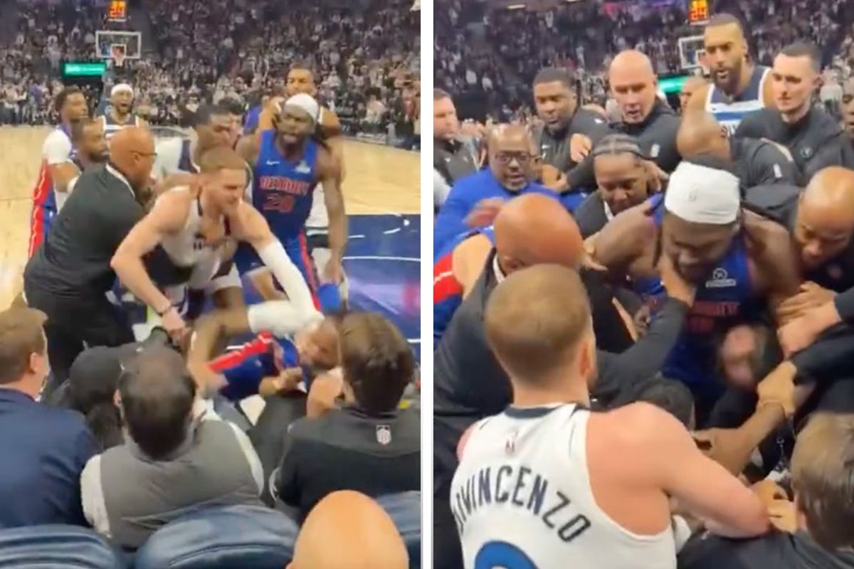 Mass brawl between Timberwolves and Pistons sees seven players and ...
