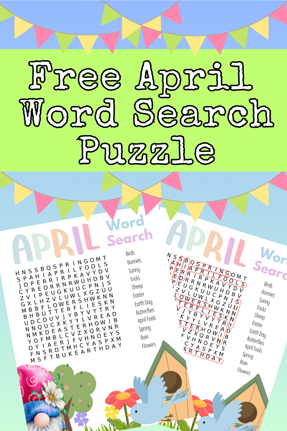 Free Printable April Word Search