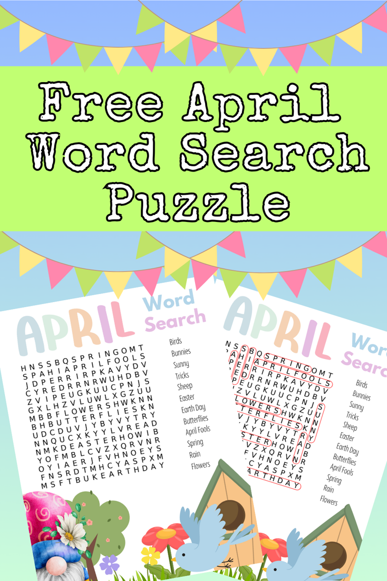 Free Printable April Word Search