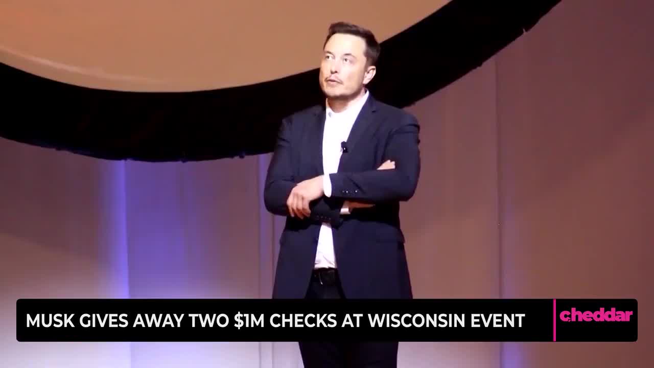Musk Gives Away Two $1M Checks at Wisconsin Event