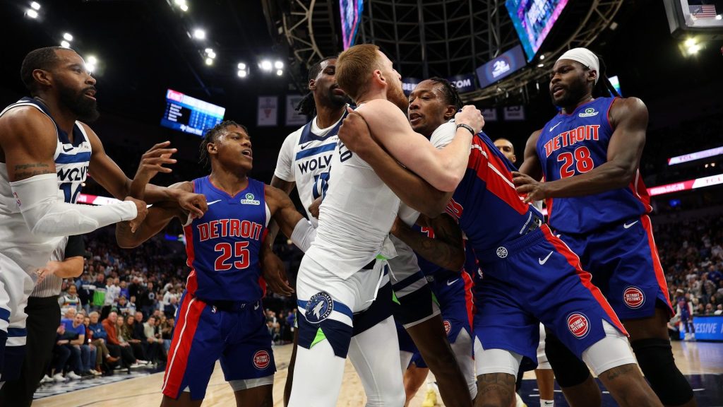 Pistons-Wolves Game Erupts Into Brawl Just Like The Old Days