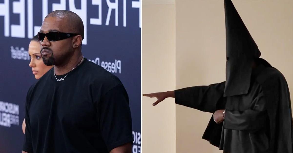 Kanye West Stuns Interviewer as He Shows Up in KKK-Inspired Outfit: Watch