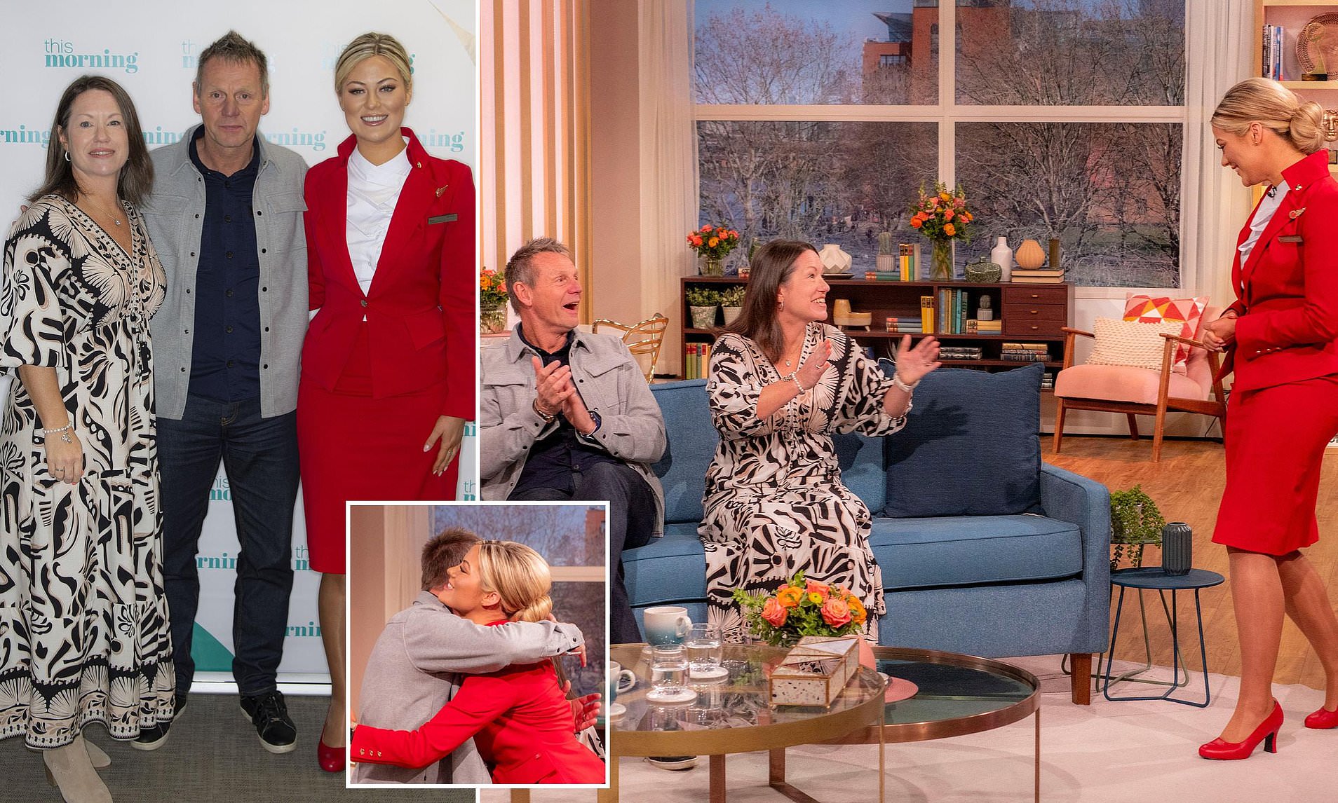 England legend Stuart Pearce reunites with cabin crew member who helped ...