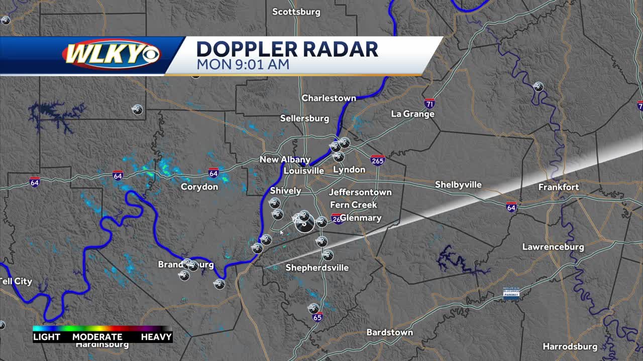 A look at wind damage reports in Louisville area from Sunday