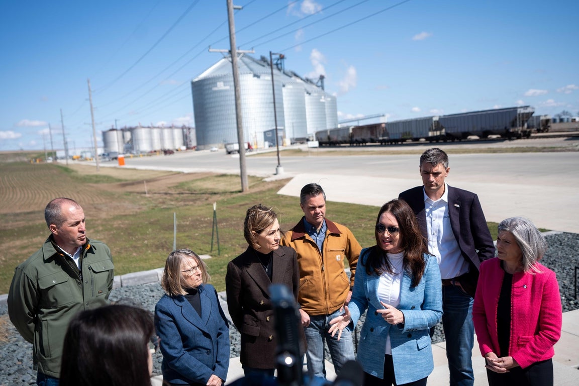 U.S. Agriculture Secretary Brooke Rollins visits Iowa farms