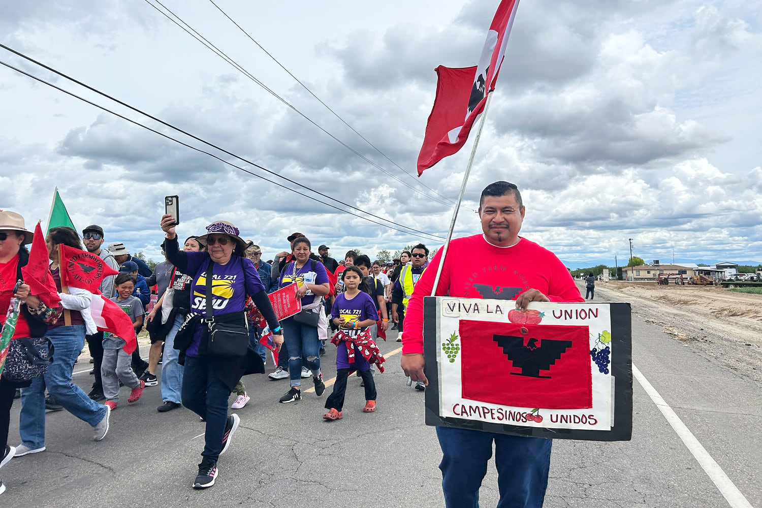 Farmworkers march against ICE raids on César Chávez Day at historic ...