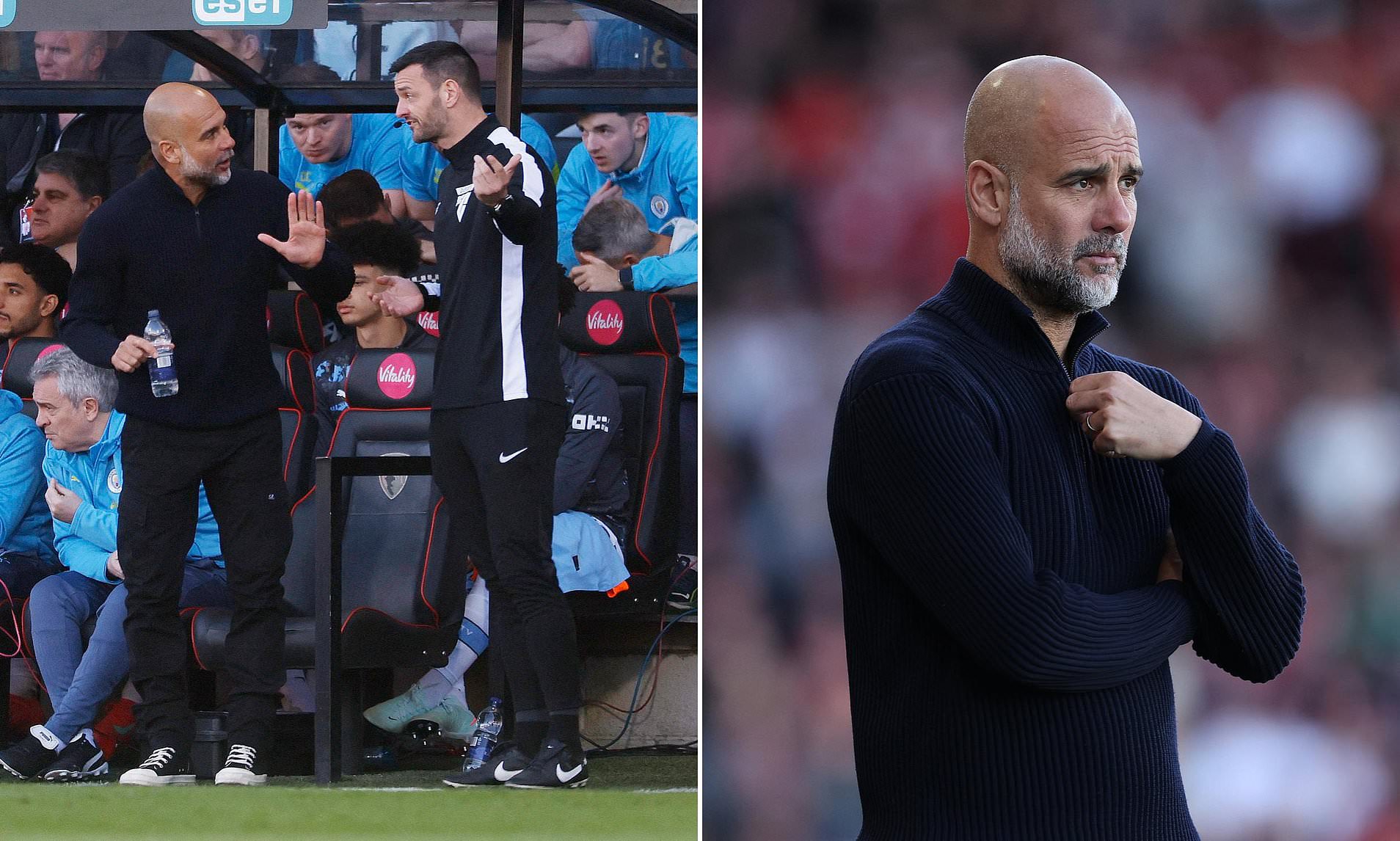 Pep Guardiola hit with touchline ban after being booked in Man City's ...
