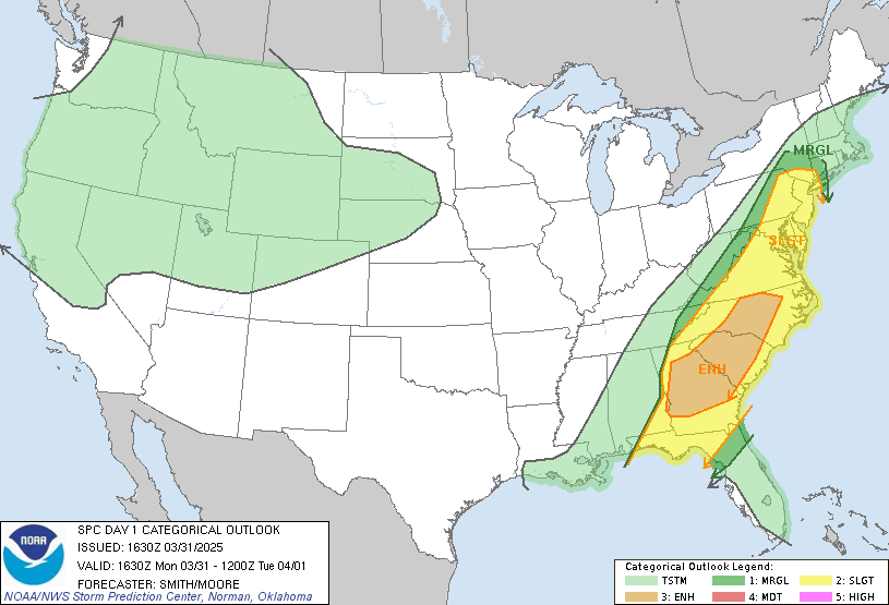 Tallahassee area under severe thunderstorm warning; 60 mph winds, pea ...