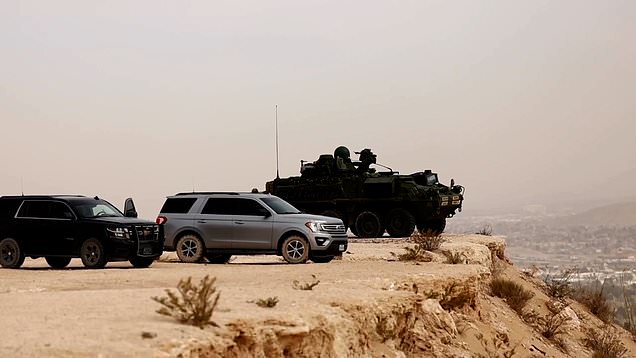 US deploys armored vehicles along border with Mexico