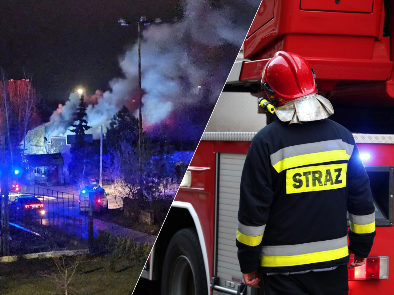 Gęsty dym nad Warszawą. Runął dach płonącego budynku