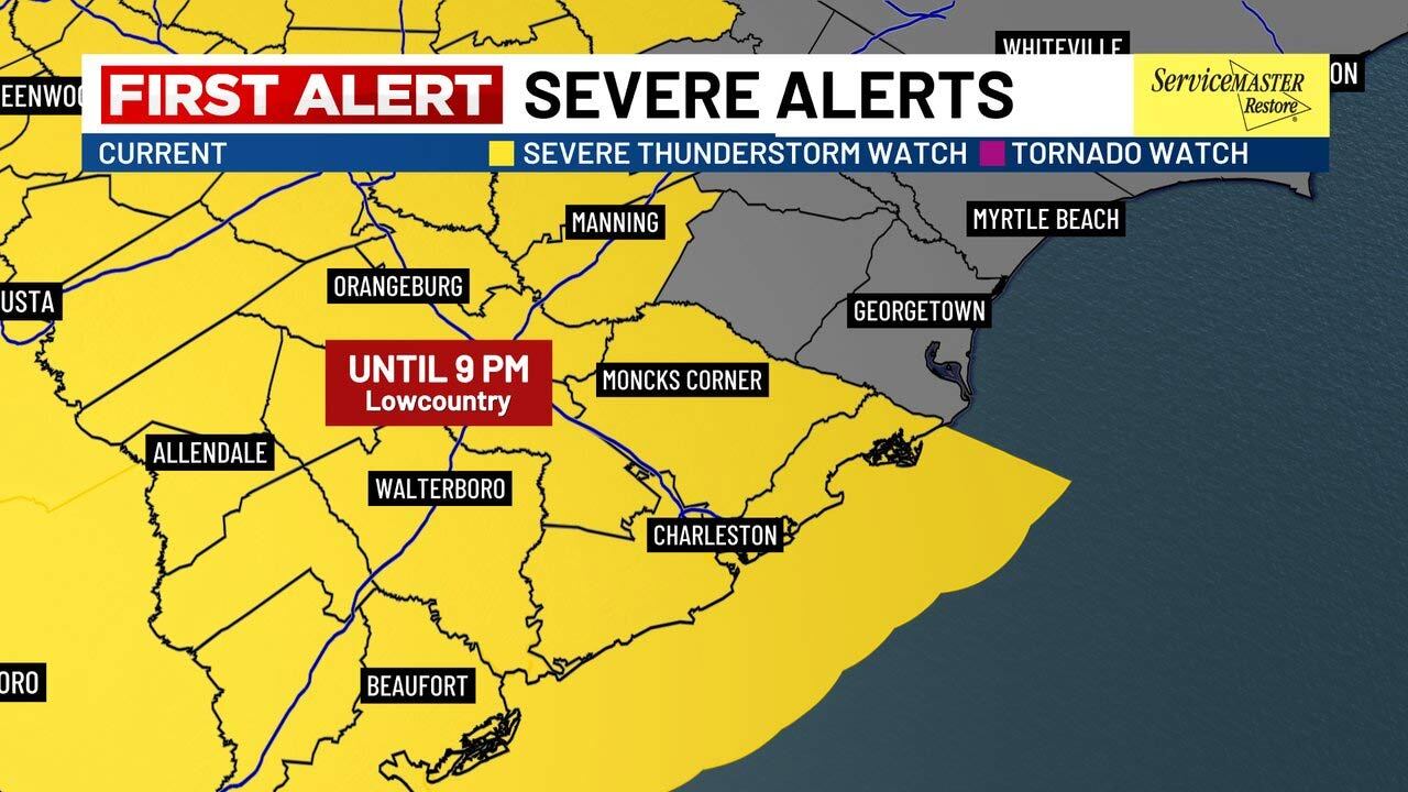 Severe thunderstorm warnings, watches expire for Lowcountry counties