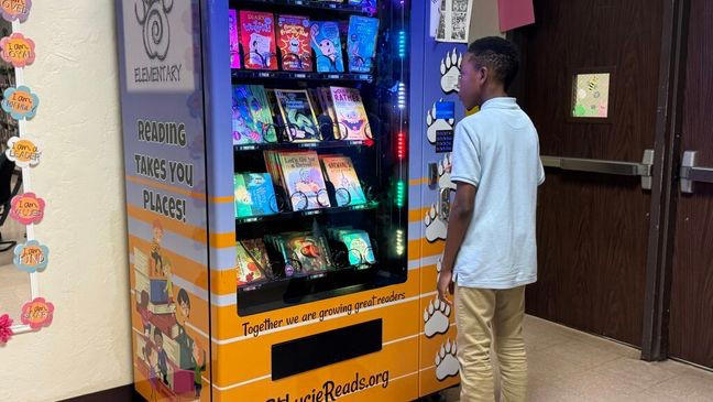 Book vending machines boosting reading rates for elementary students in ...