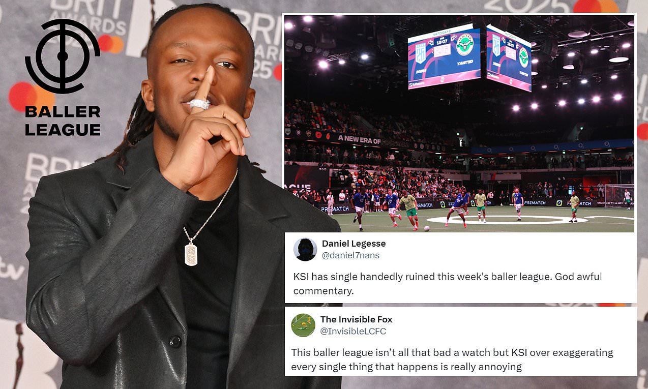 Fans fume over KSI's 'annoying' Baller League commentary and complain ...