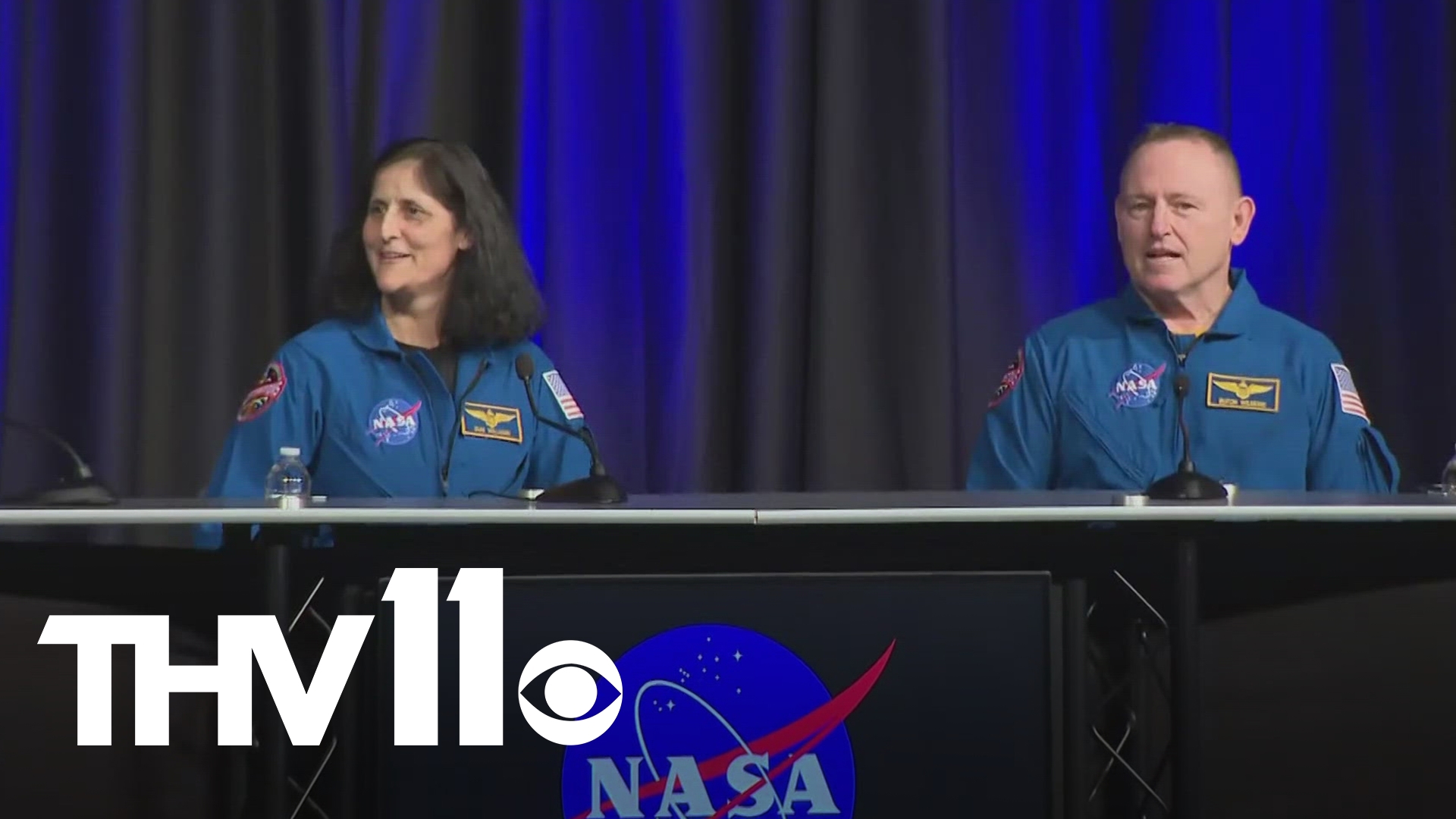 Astronauts stuck in space discuss time at station