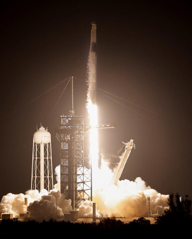SpaceX launches first-ever crewed mission to orbit North and South ...