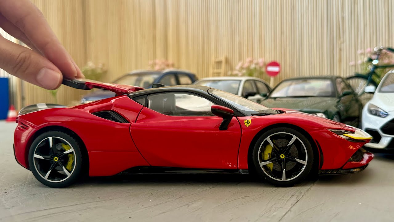 Realistic 118 Scale Ferrari SF90 Diecast Model Car Unboxing