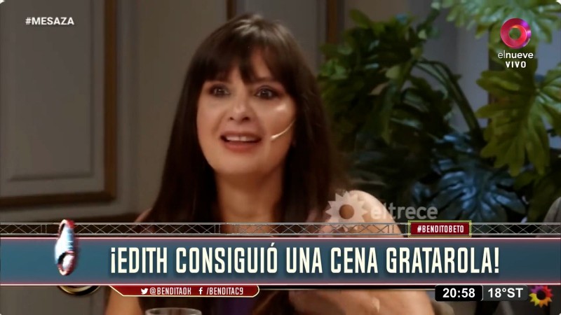 Edith Hermida sorprendió en la mesa de Mirtha Legrand.