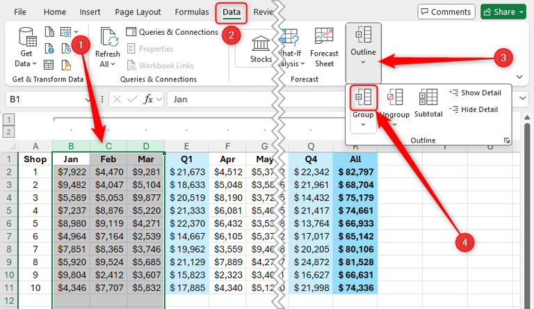 Don’t Hide and Unhide Columns in Excel—Use Groups Instead