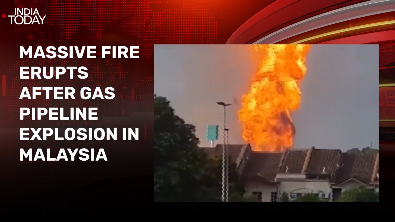 Massive blaze erupts in Malaysia's Subang Jaya, fire caused by burst ...