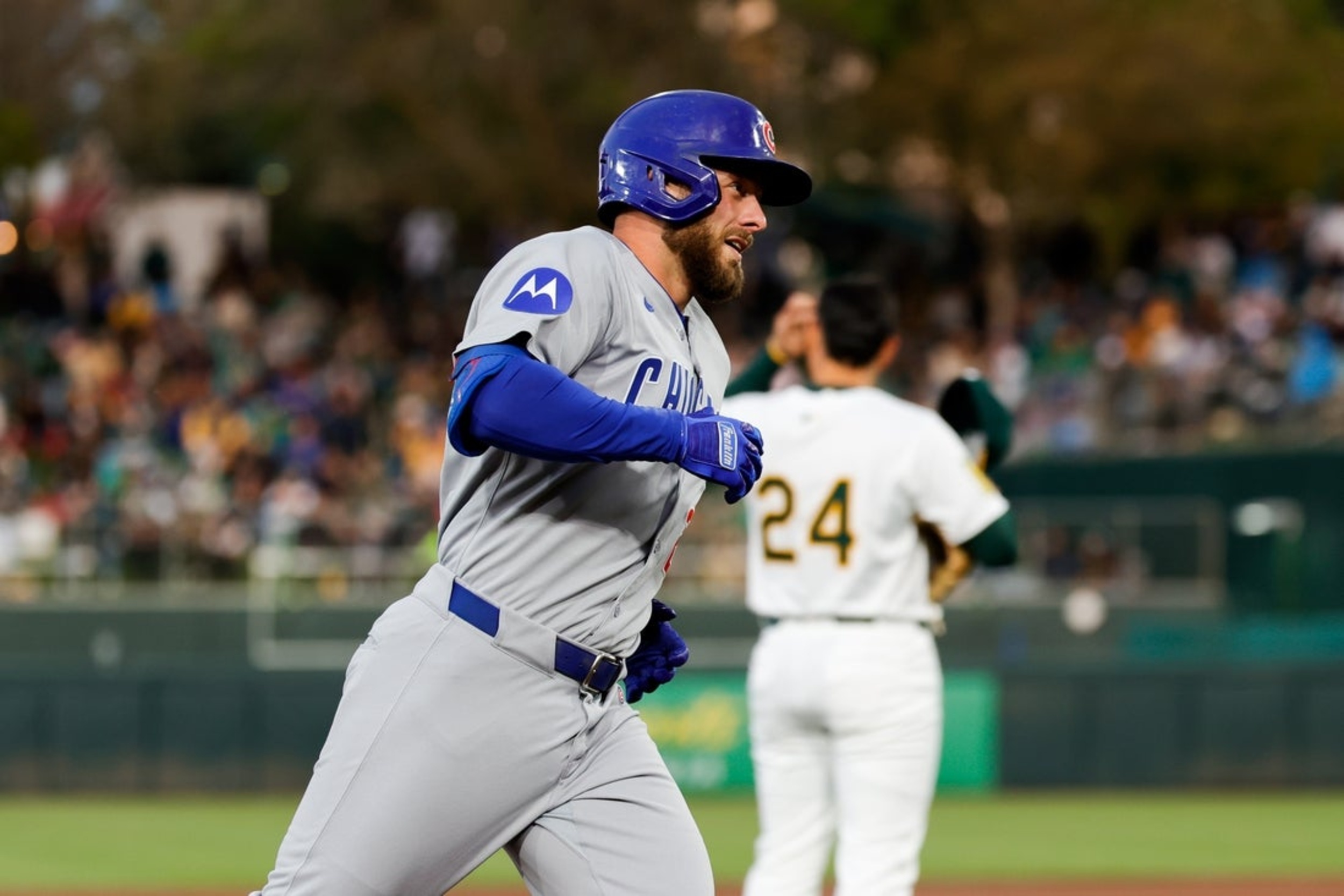 Carson Kelly (cycle), Cubs ruin Athletics' Sacramento opener