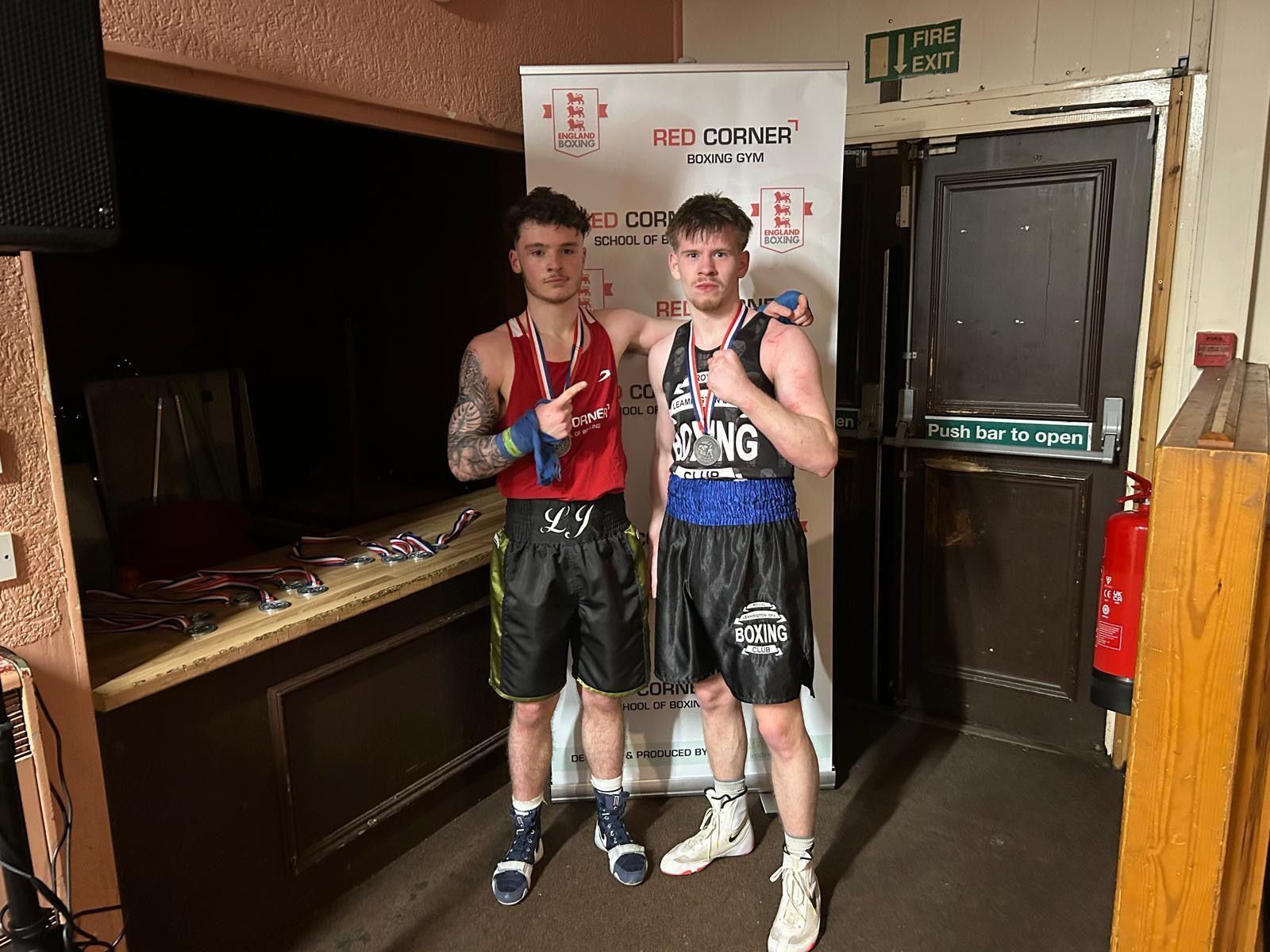 Two Boxers in action for Royal Leamington Spa ABC