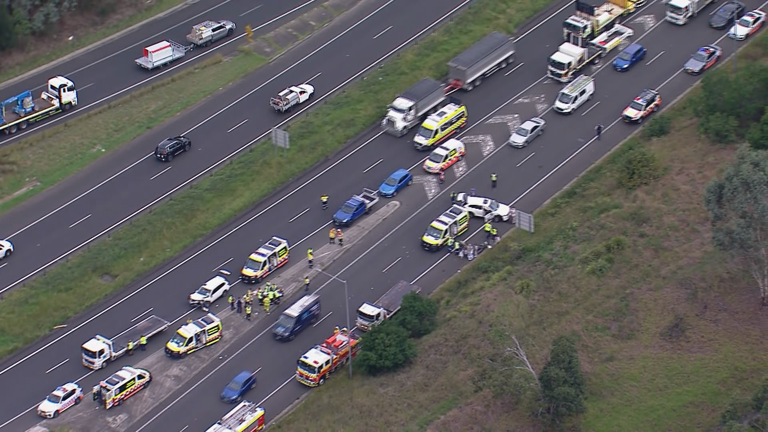 Two children, pregnant woman injured in crash on Sydney highway