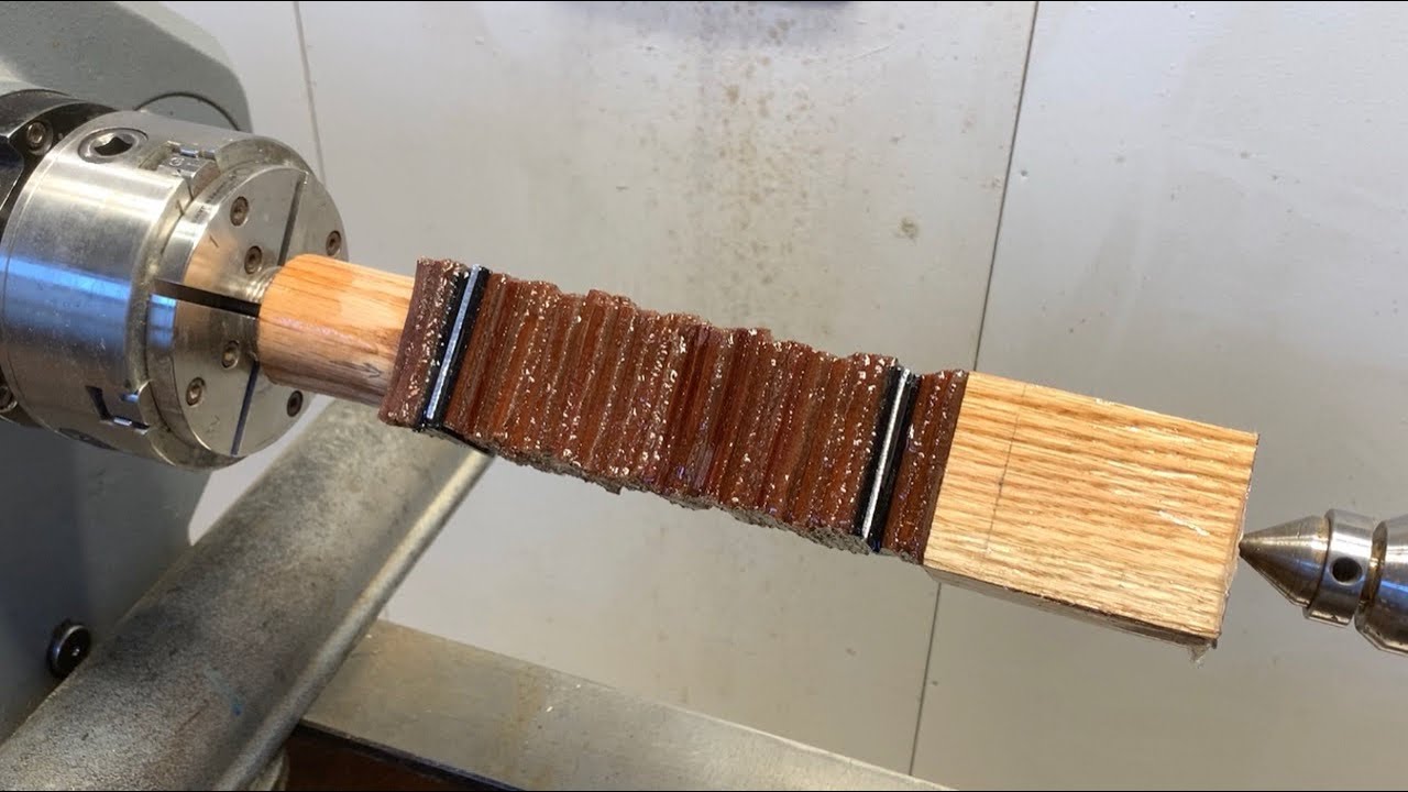 Woodturning - Stacked Leather Mallet