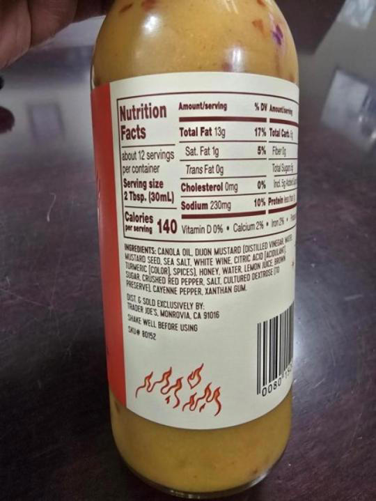 Dressing sold at Trader Joe’s in 17 states, DC recalled over undeclared ...