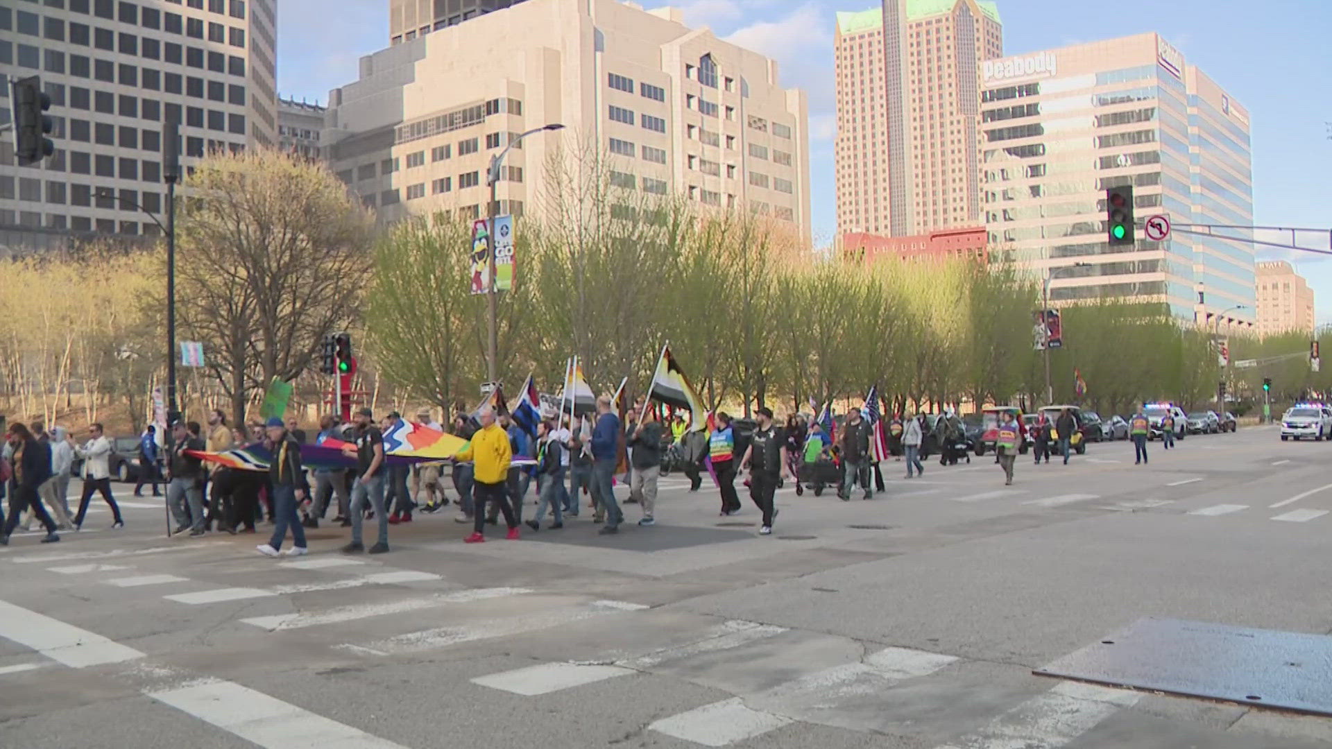 International Transgender Day of Visibility march in downtown St. Louis