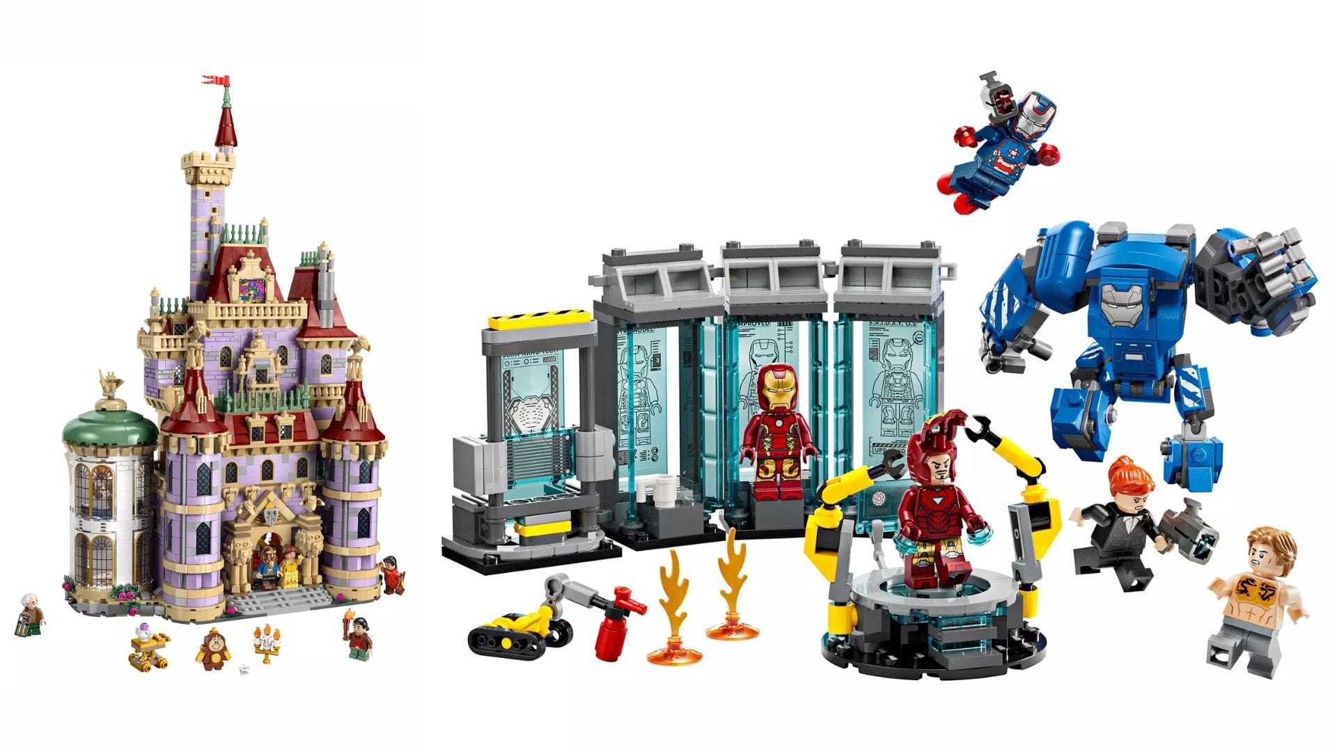 Beauty and the Beast Castle, Iron Man's Lab, and Hulk vs. Thanos LEGO ...