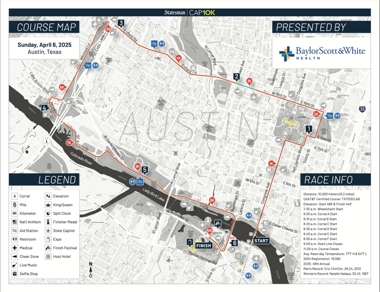 What roads will be closed for the Statesman Cap10K? See map of routes ...