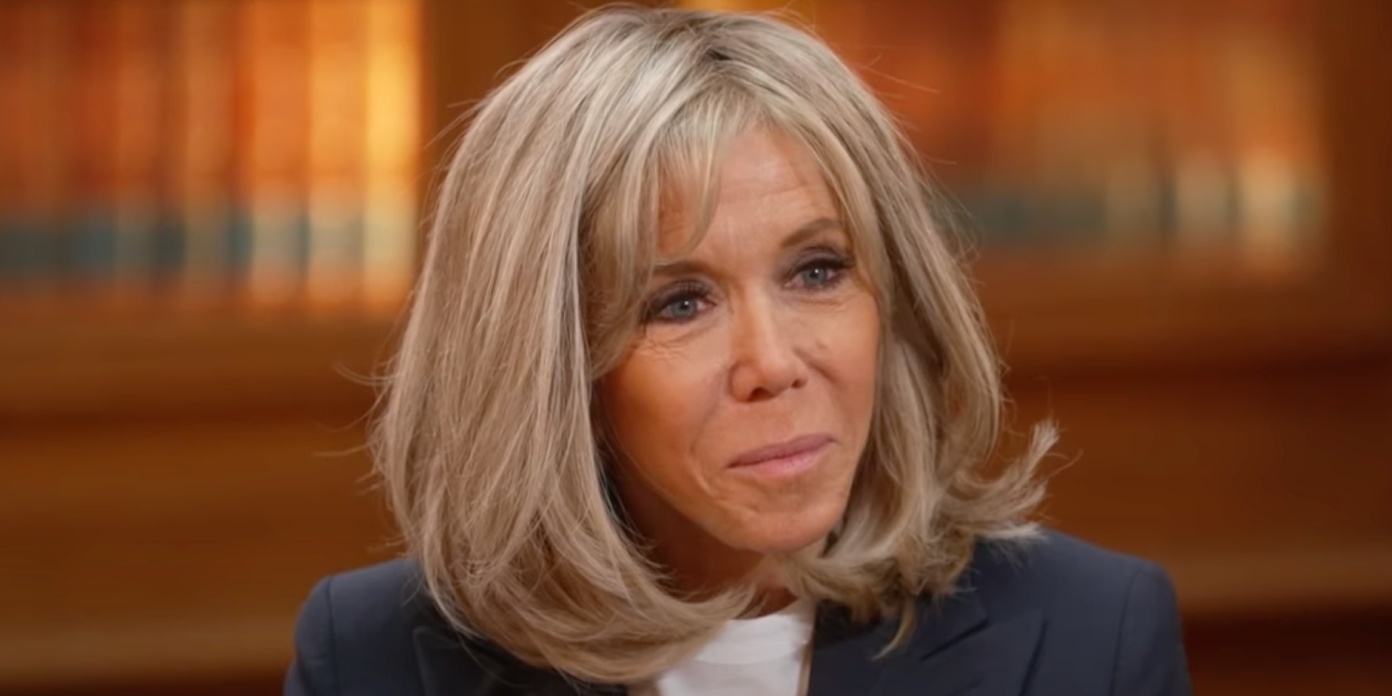 Brigitte Macron's slit dress causes a sensation