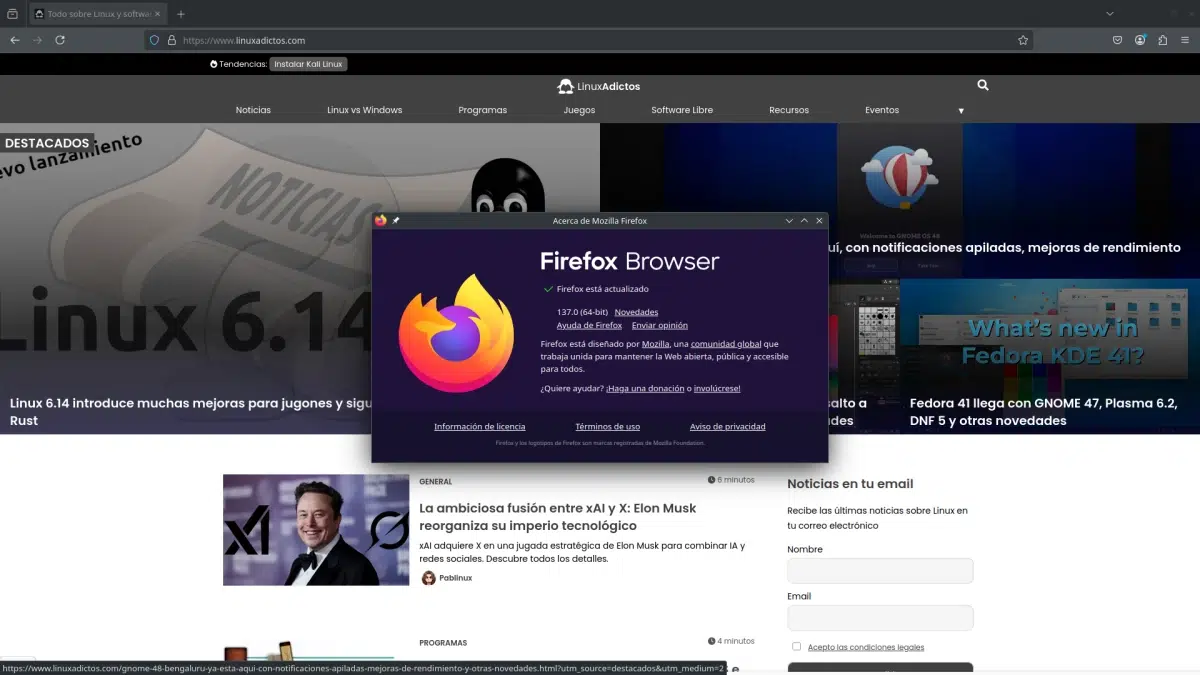 Firefox 137 llega con novedades como soporte HEVC en Linux y mejoras en la interfaz