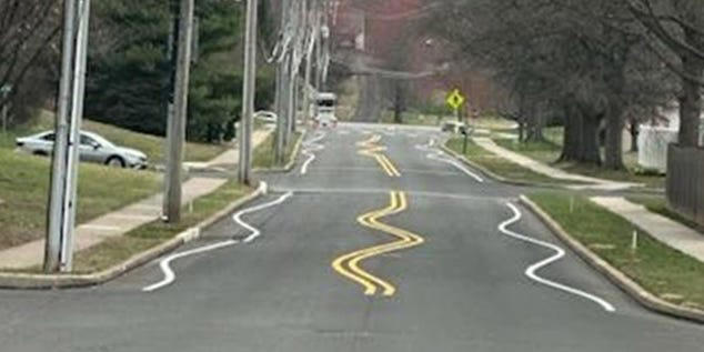 Pennsylvania Town Turns Local Road into Slalom Course to Reduce Speeding