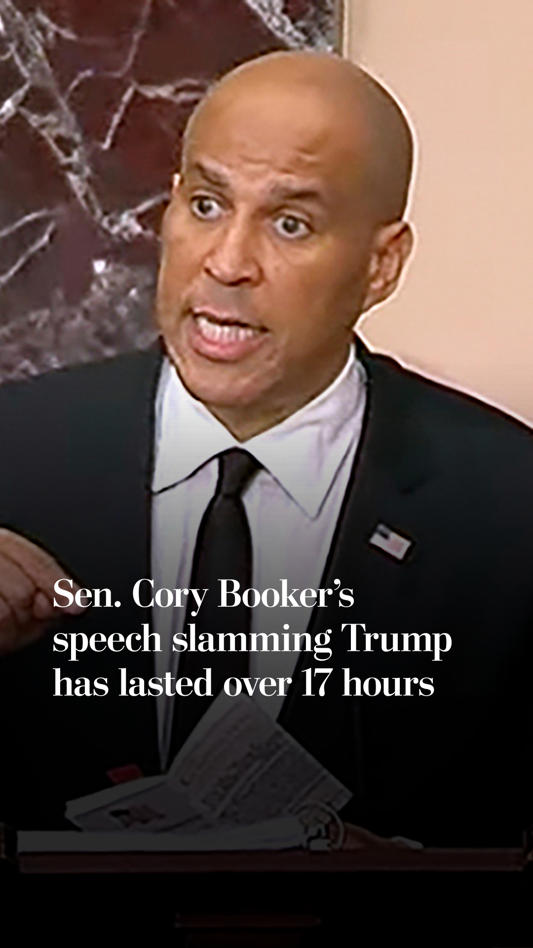 Cory Booker's speech slamming Trump has lasted over 17 hours