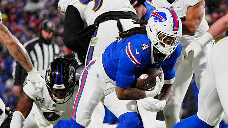 Bills predicted to draft 32-TD running back as long-term James Cook ...