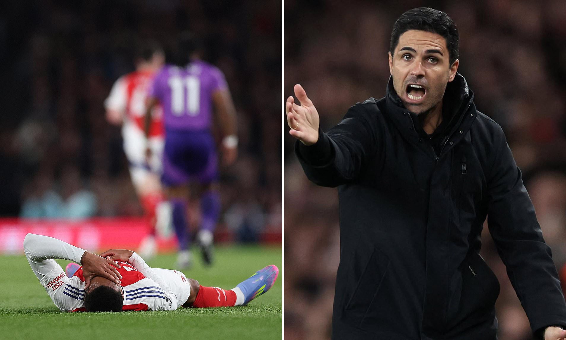 Arsenal suffer major injury blow as first-team star limps off minutes ...
